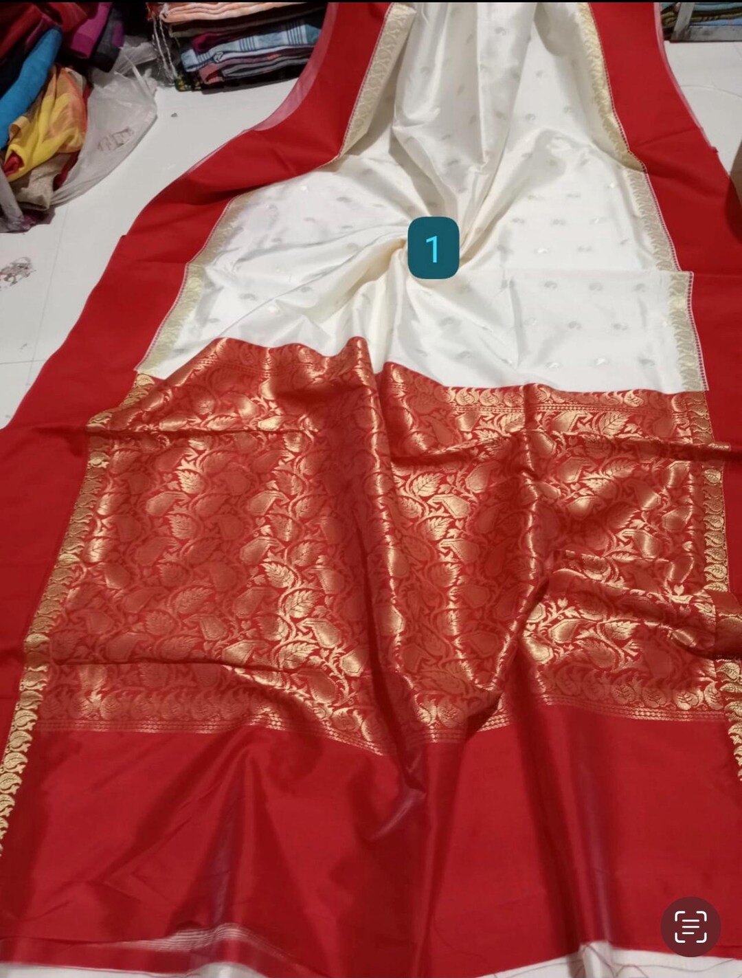 Pooja SPECIAL Sale,traditional Indian Red and White Saree, Sari,bridal ...