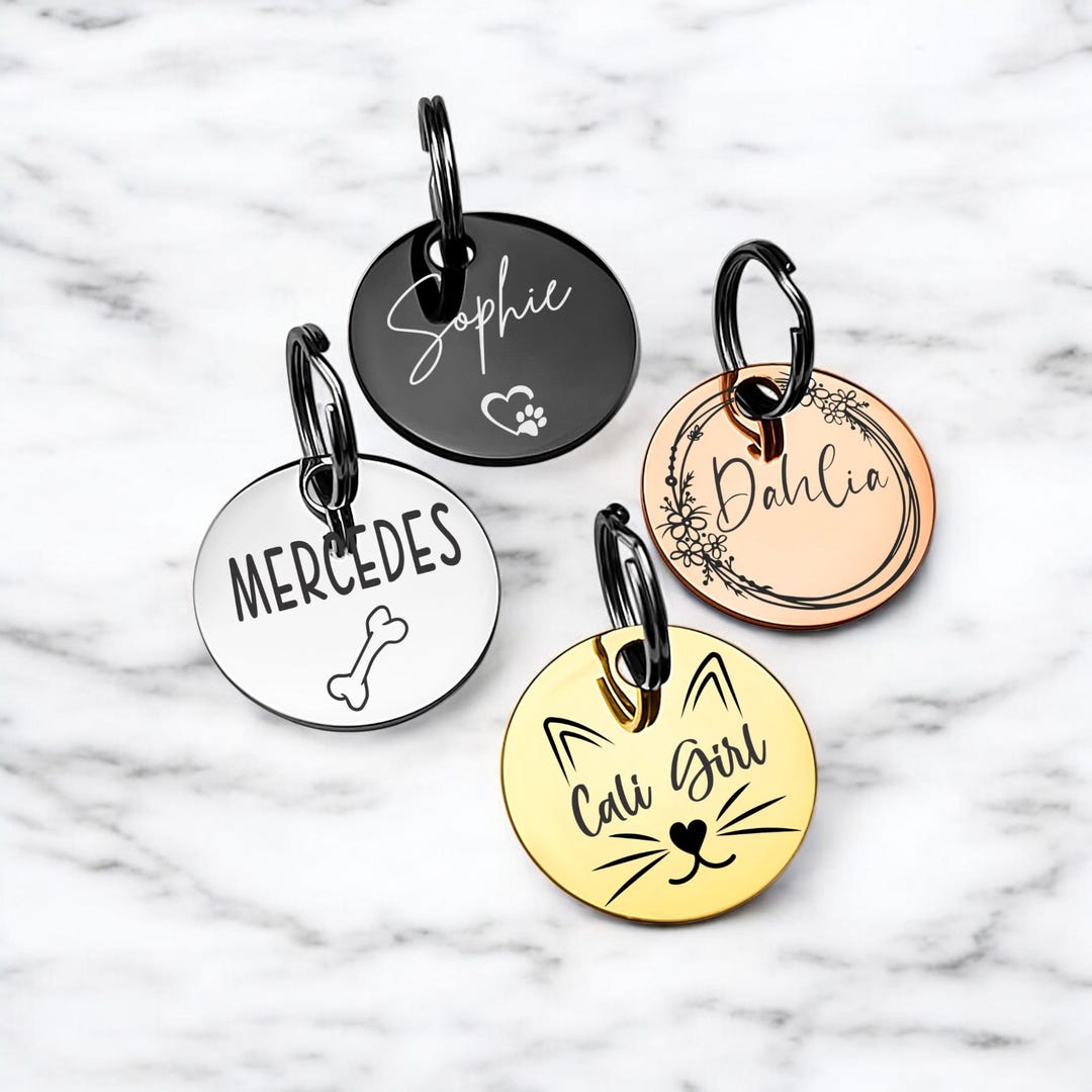 Personalized Laser Engraved Stainless Steel Pet Tag – Custom ID for ...