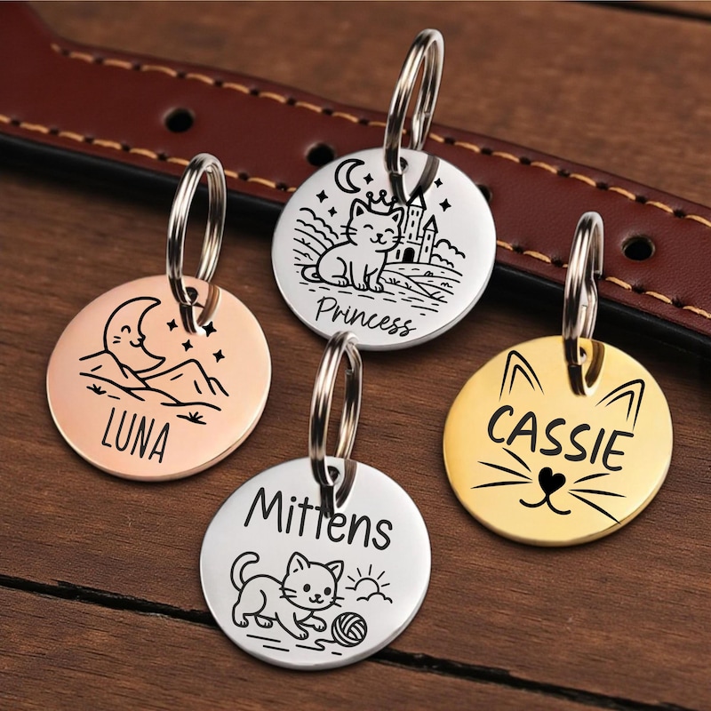 Cat Tags - Etsy