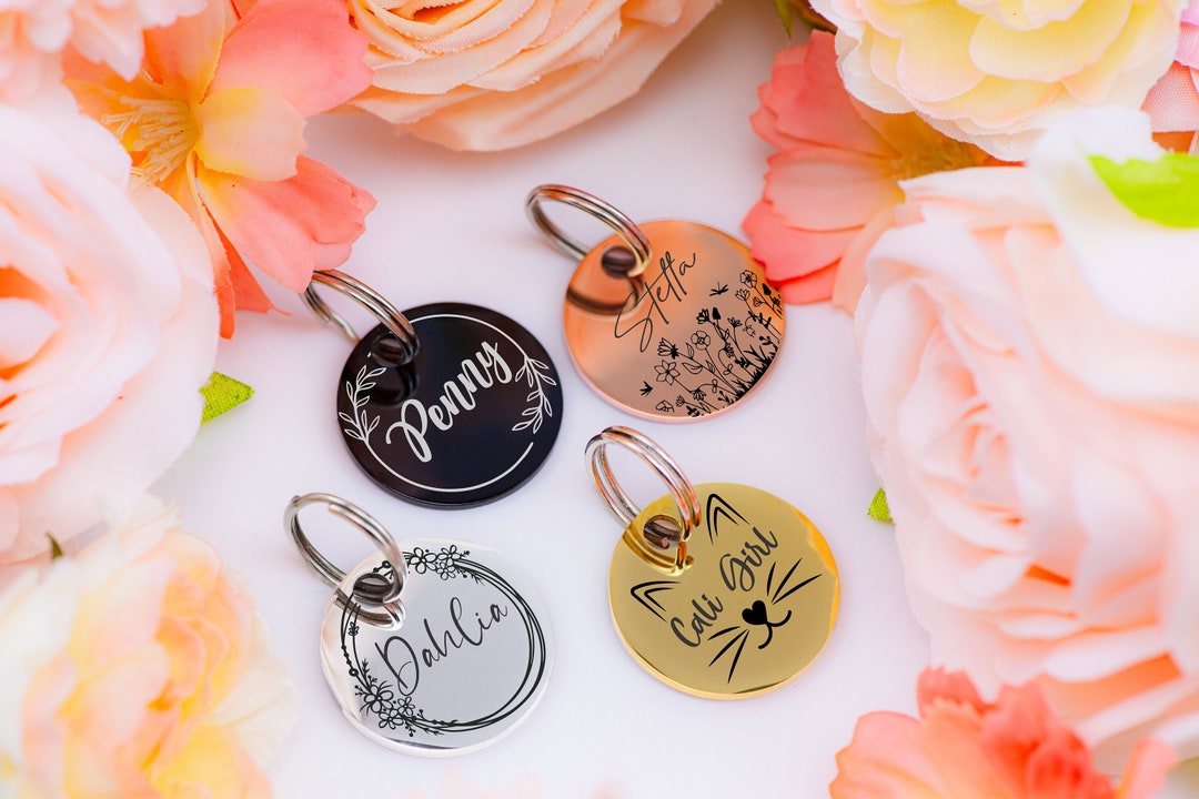 Personalized Cat Tag, Custom Cat Tag, Cat ID Tag, Pet ID Tag, Cat ...