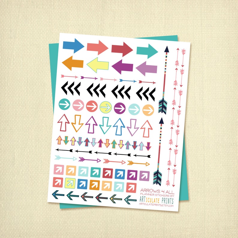 Printable Planner Stickers, Arrow Stickers, EC Life Planner Arrow ...