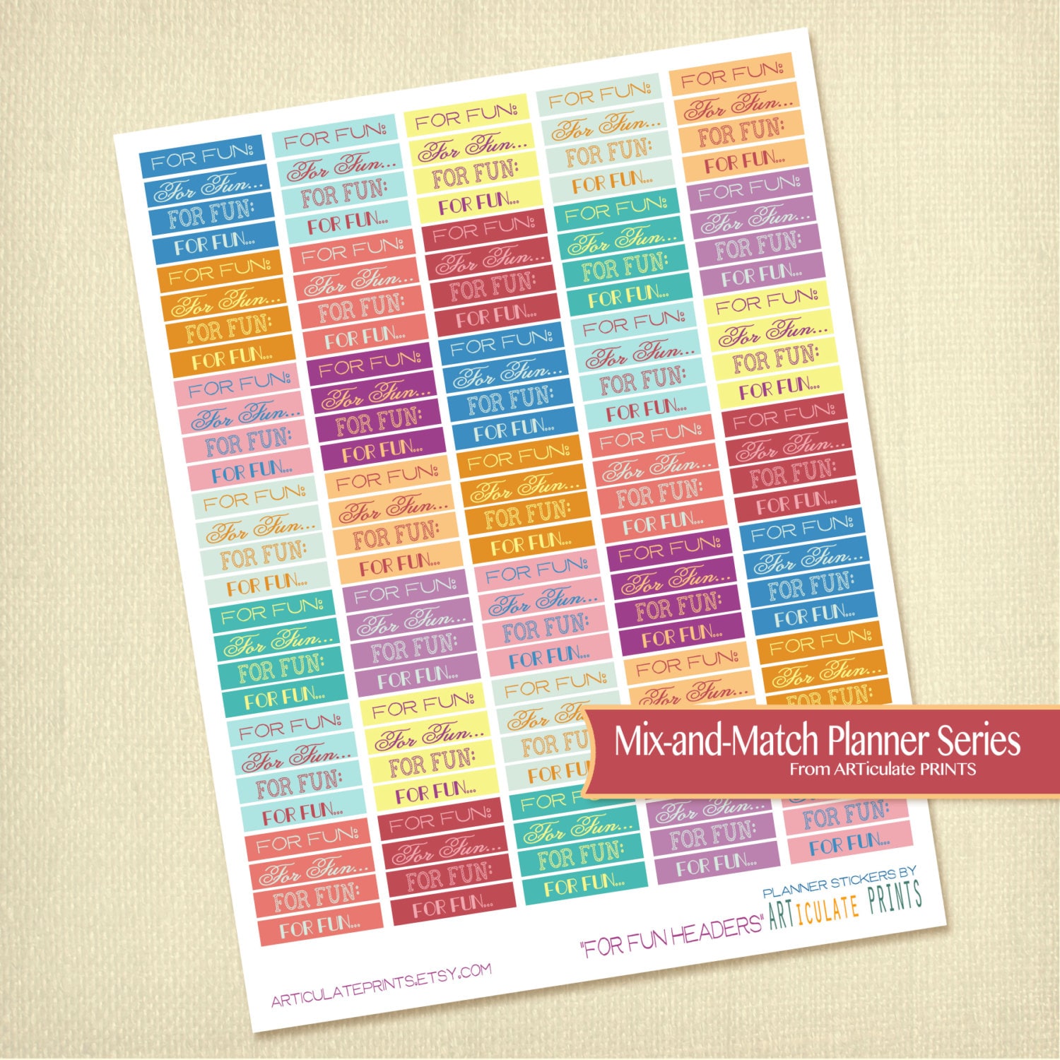 Printable Planner Stickers, Planner Headers for Fun, Life Planner ...