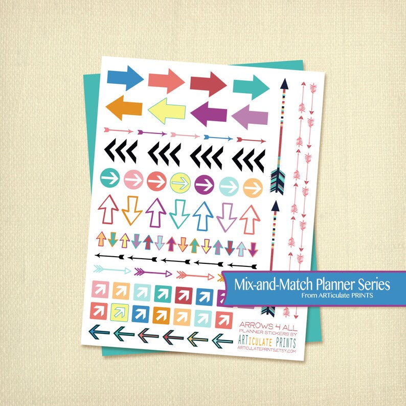 Printable Planner Stickers, Arrow Stickers, EC Life Planner Arrow ...