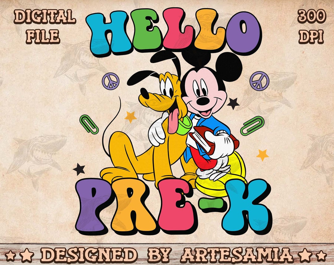 Cartoon Hello Pre K Png Cartoon Character Png Hello Pre K - Etsy