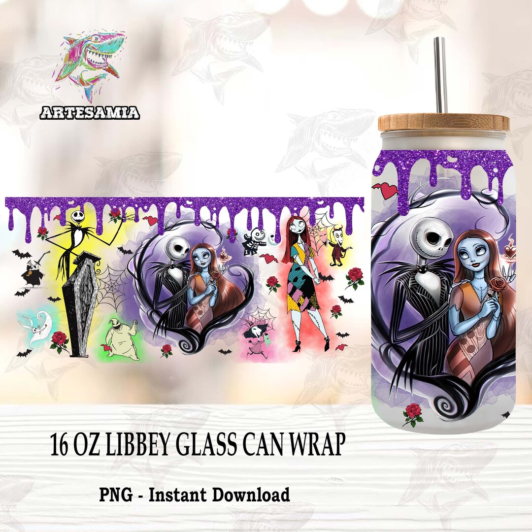 Halloween Movie Jack Glass Wrap Design Png Nightmare Horror - Etsy