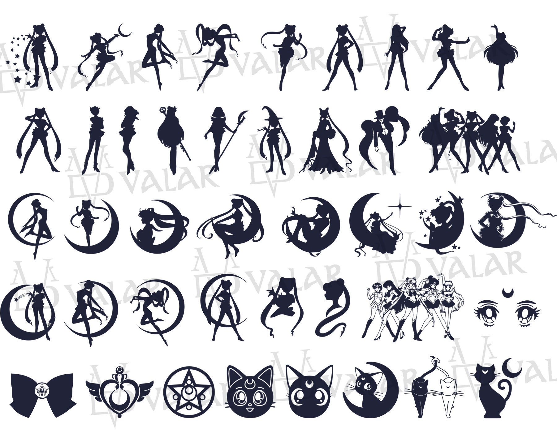 60 Anime Girl Bundle Svg Cute Anime Svg Bundle Chibi Anime - Etsy Canada