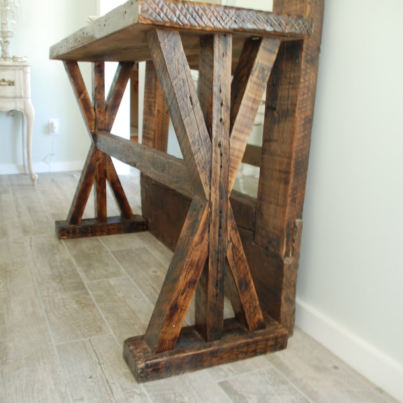 Reclaimed Wood Console Table - Etsy