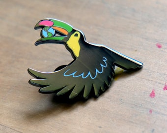 Toucan Flower Enamel Pin Set - Etsy