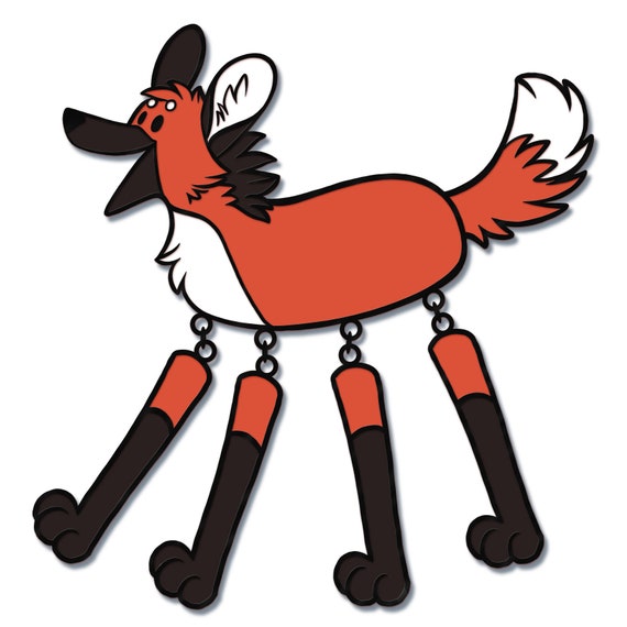 Maned Wolf Dangly Enamel Pin | Etsy