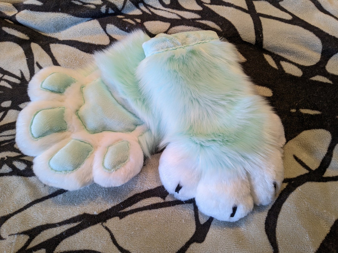 Mint Feline Fursuit Hand Paws - Etsy