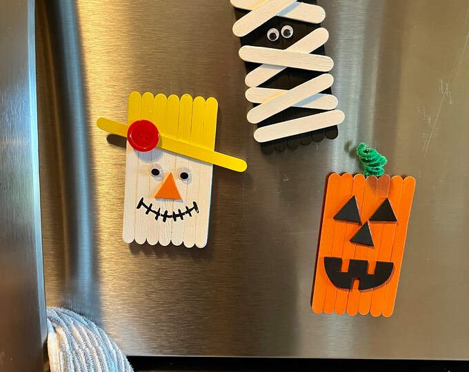 Halloween Craft Kit for Kids Pumpkin Scarecrow and Mummy Magnets ...