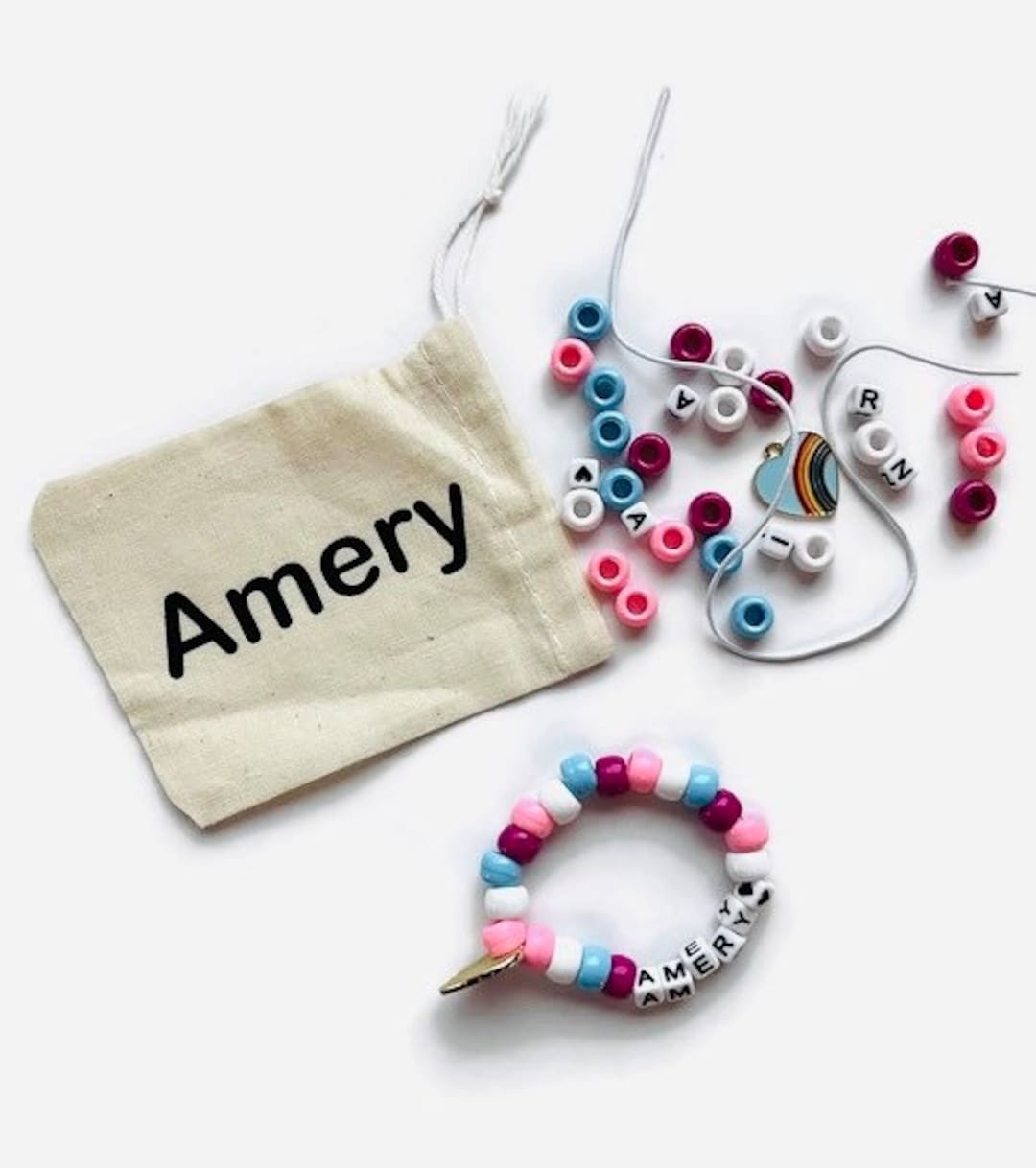 Personalized Valentine’s Day Craft Kit for Kids - Bracelet Making Kit ...