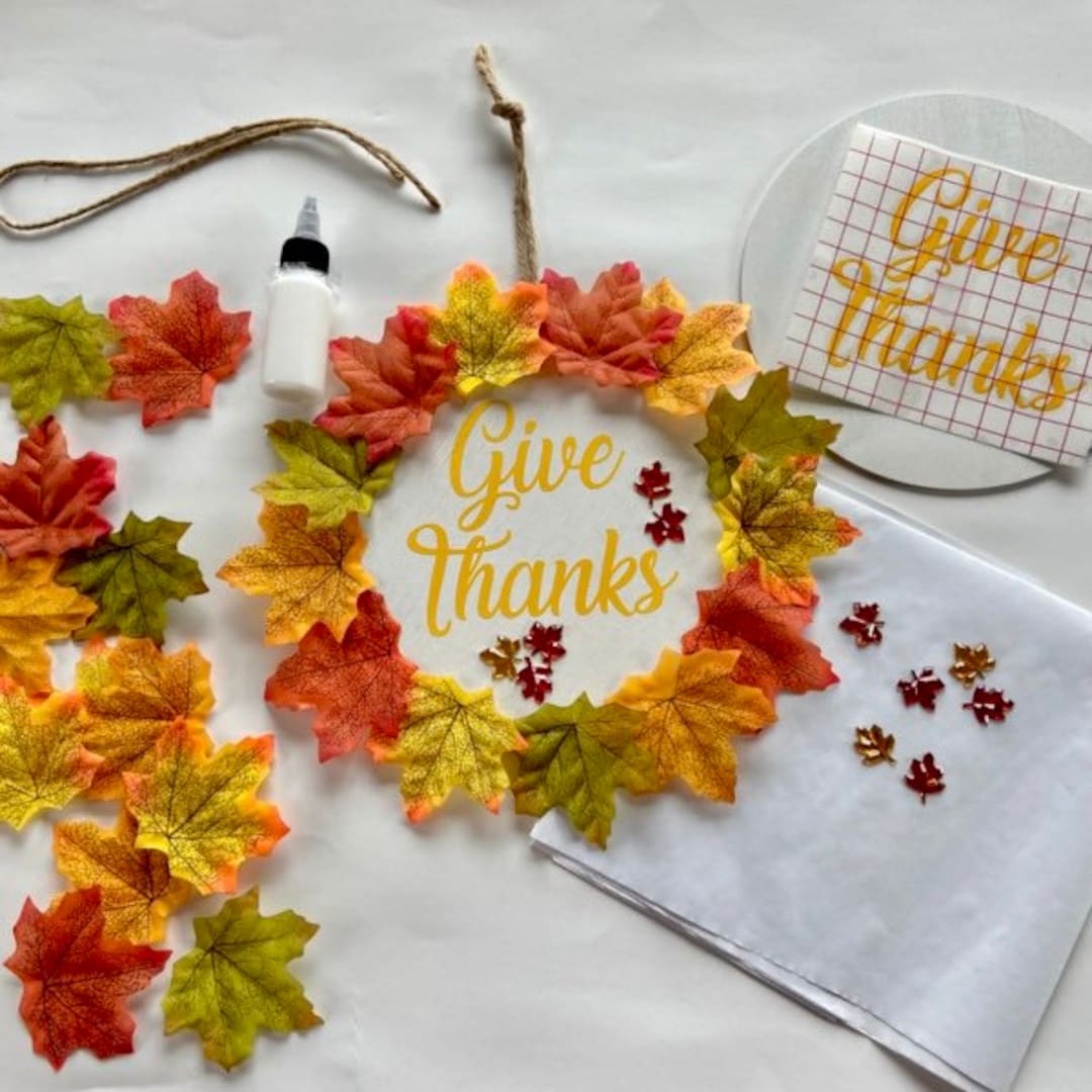 Thanksgiving Craft Kit for Kids - DIY Give Thanks Wreath - Thanksgiving ...