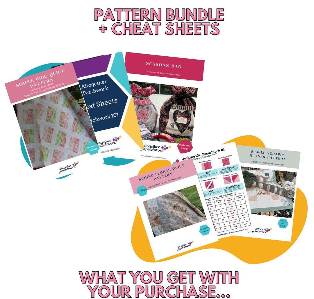 Beginner Quilt Pattern PDF Bundle - 6 Products, Easy Patterns for ...
