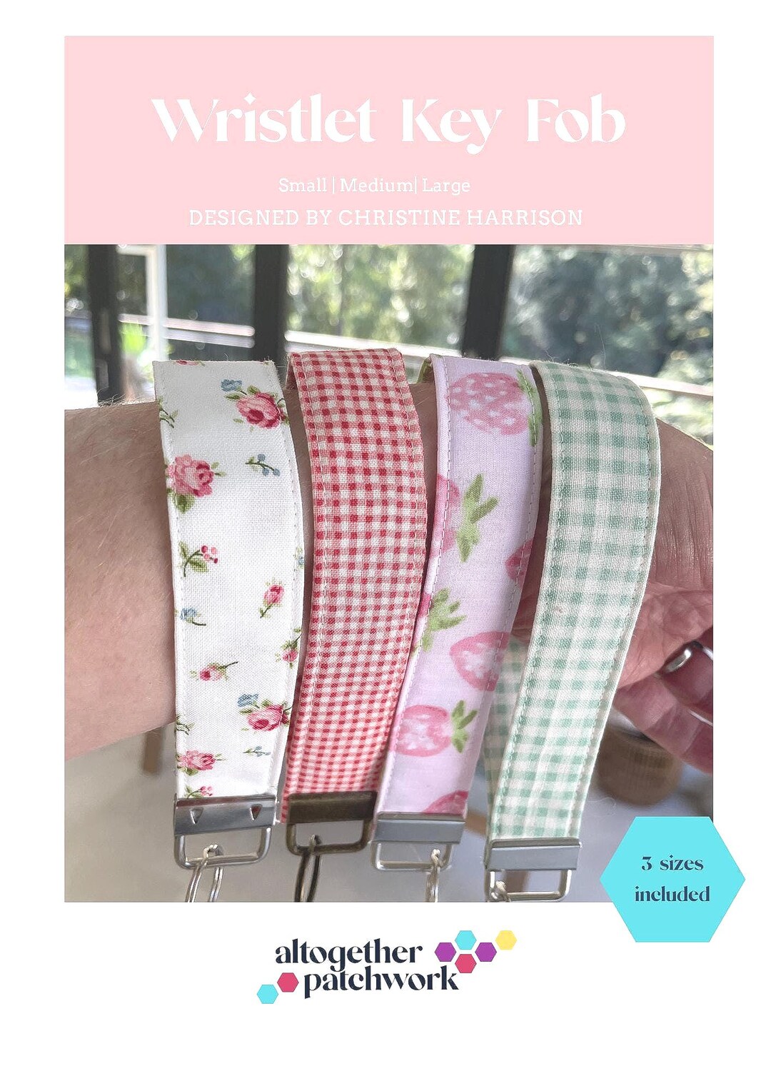 DIY Fabric Wristlet Sewing Pattern PDF Key Fob Beginner Friendly Scrap ...