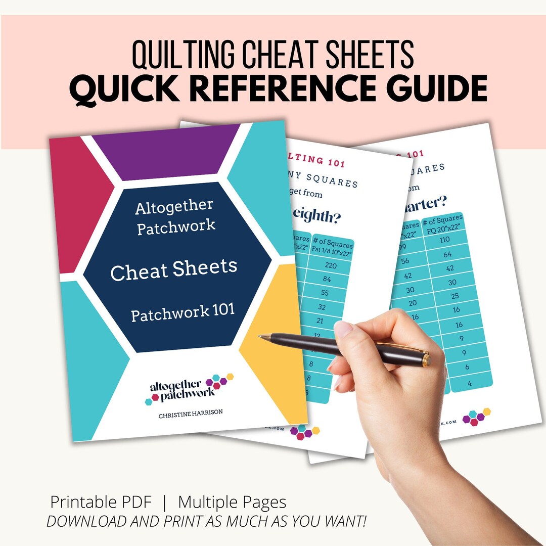 Best Quilters Guide Reference Sheets, Get Instant PDF Download, Best ...