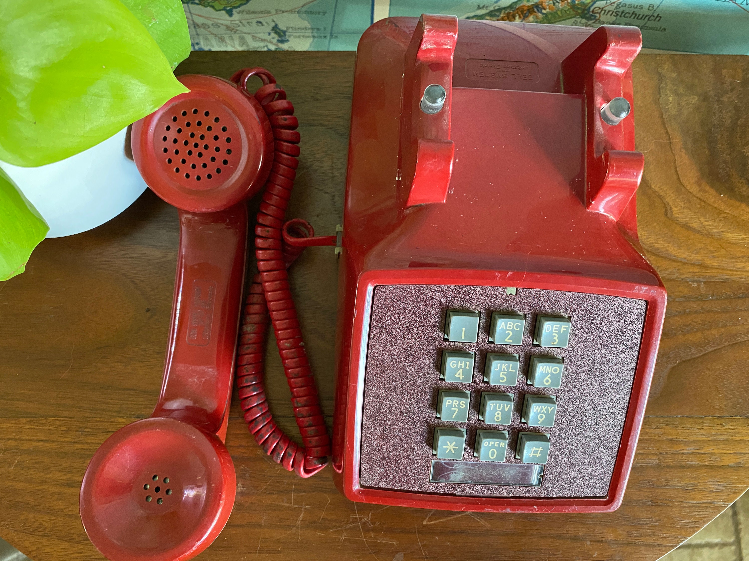 Vintage 1980s Western Electric Ruby Red Push Button Phone | Etsy