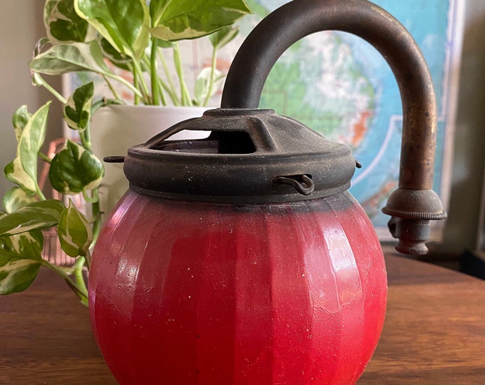 Rare Antique Red Glass Globe Gas Light - Etsy