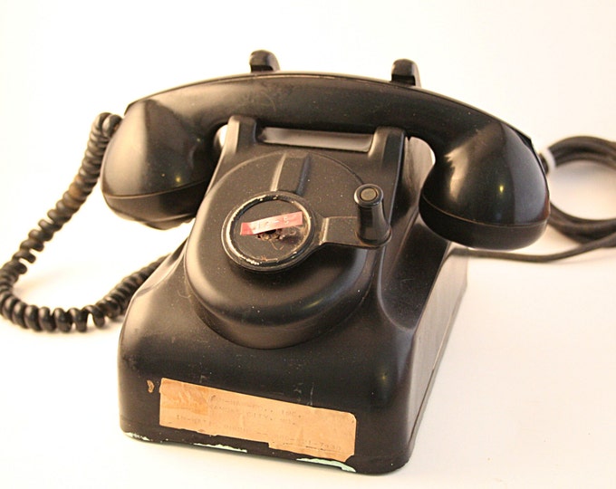 SALE Vintage 1930s Leich Crank Phone Black Art Deco - Etsy