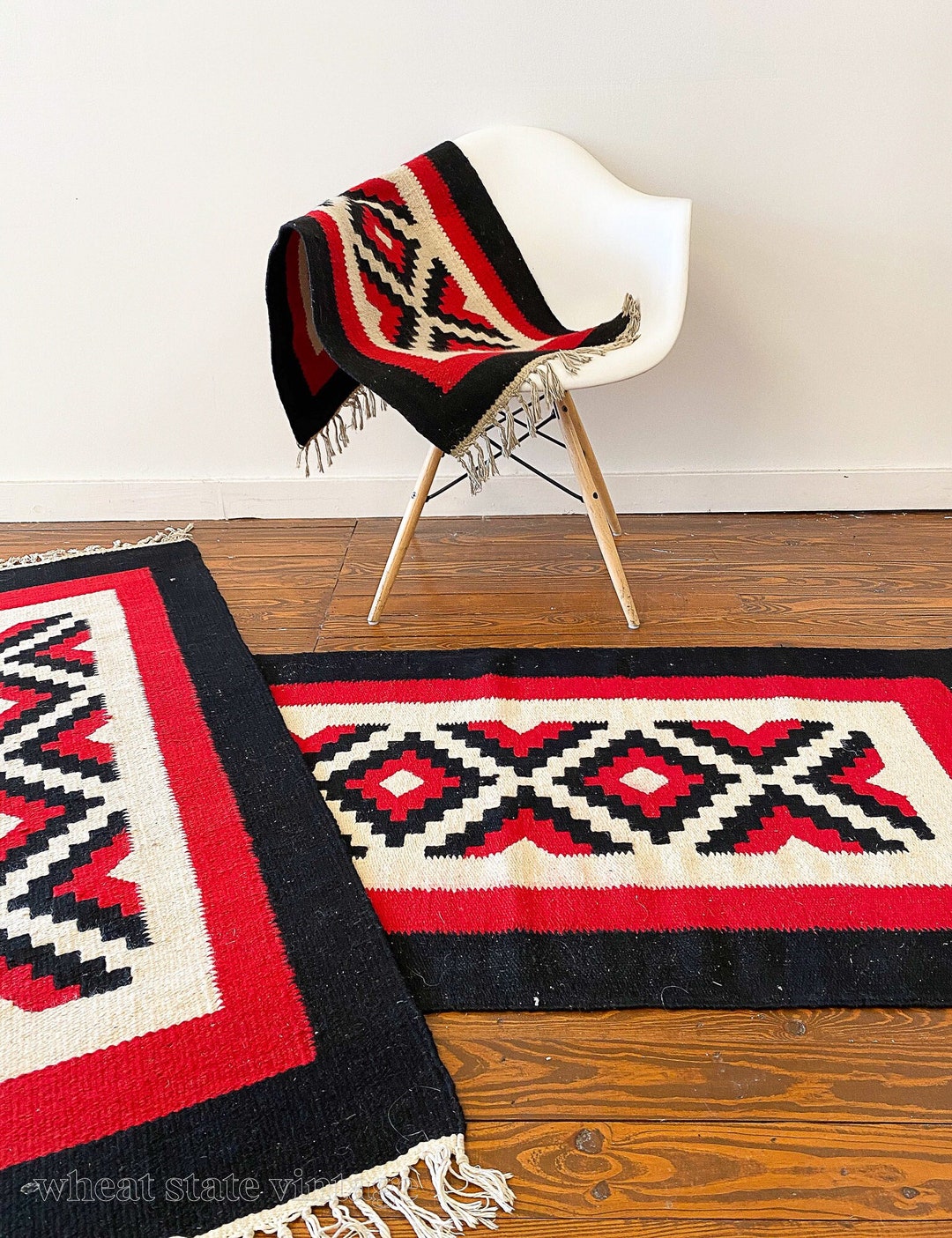 Authentic Southwestern Wool Rugs - Set of Three - Handwoven and ...