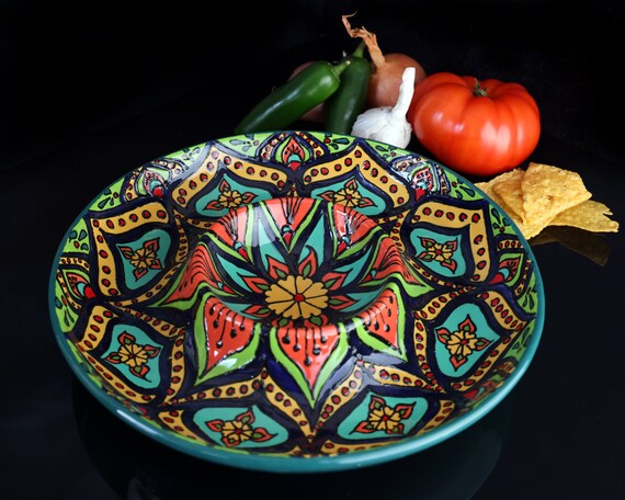 Platters Home & Living Mexican Platter Peacock Chip and Dip Serving ...