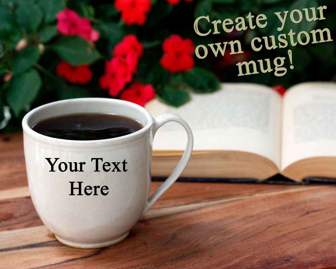 One Custom Mug, Letterpress Mug, Word Nerd Mug, Stamped Mug, Hashtag ...