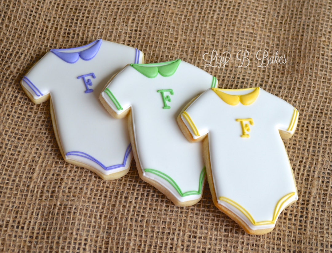 12 Monogrammed Baby Cookies! - Etsy
