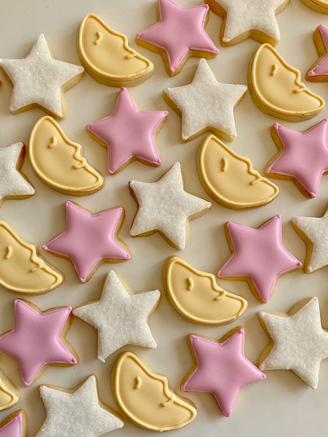 36 Mini Moons and Stars Cookies - Etsy