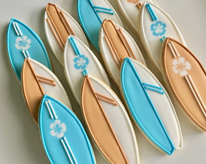 Beachy Surfboard Cookies - Etsy