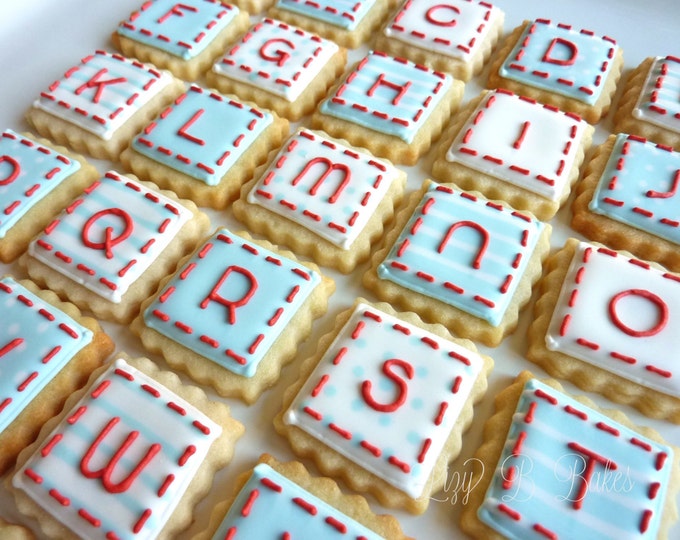 26 Mini Alphabet Block Cookies - Etsy
