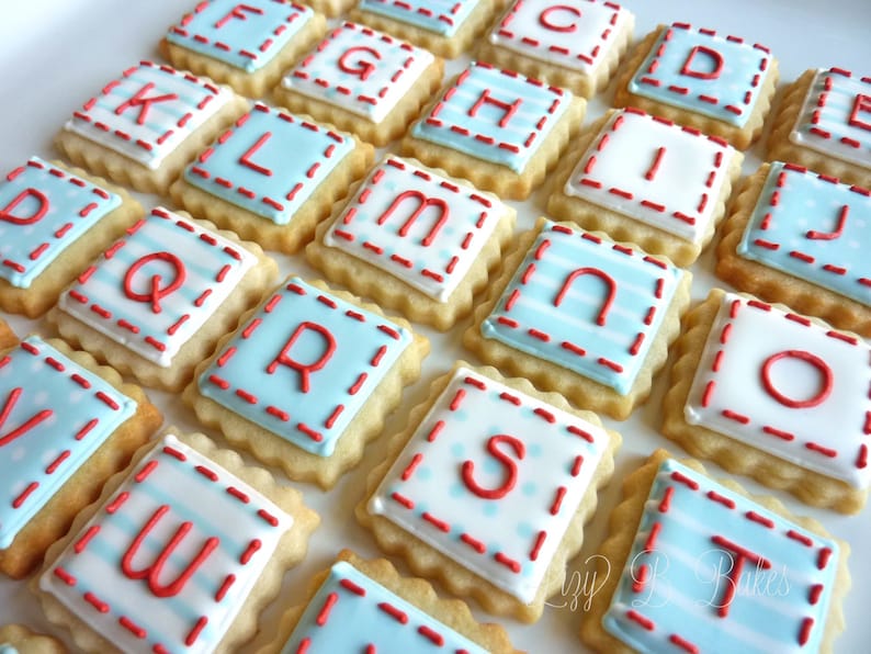 26 Mini Alphabet Block Cookies - Etsy