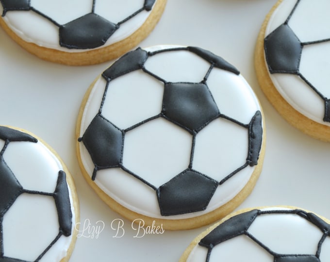 18 Soccer Ball Cookies - Etsy
