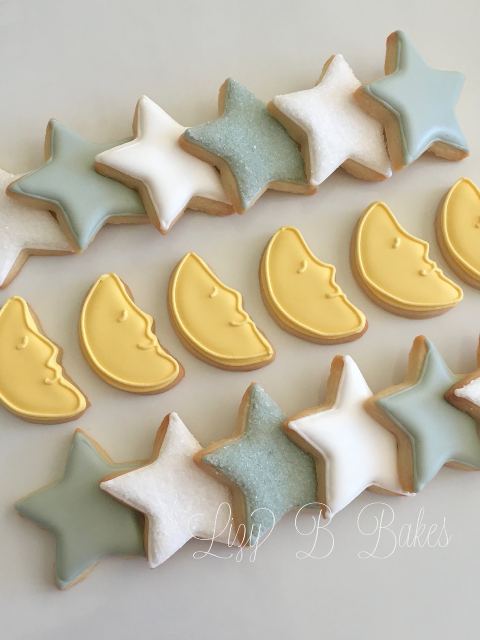 36 Mini Moons and Stars Cookies! - Etsy