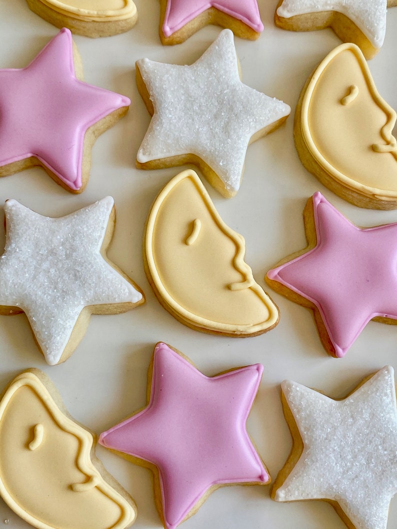 36 Mini Moons and Stars Cookies! - Etsy