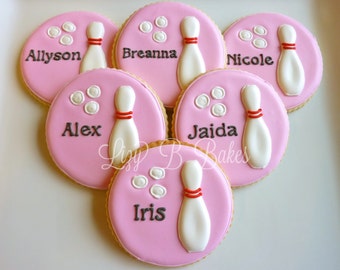 Bowling Theme Sugar Cookies Set of 12 Delicious Strikes - Etsy