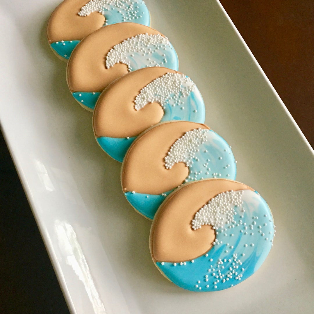 12 Large Wave Cookies! - Etsy