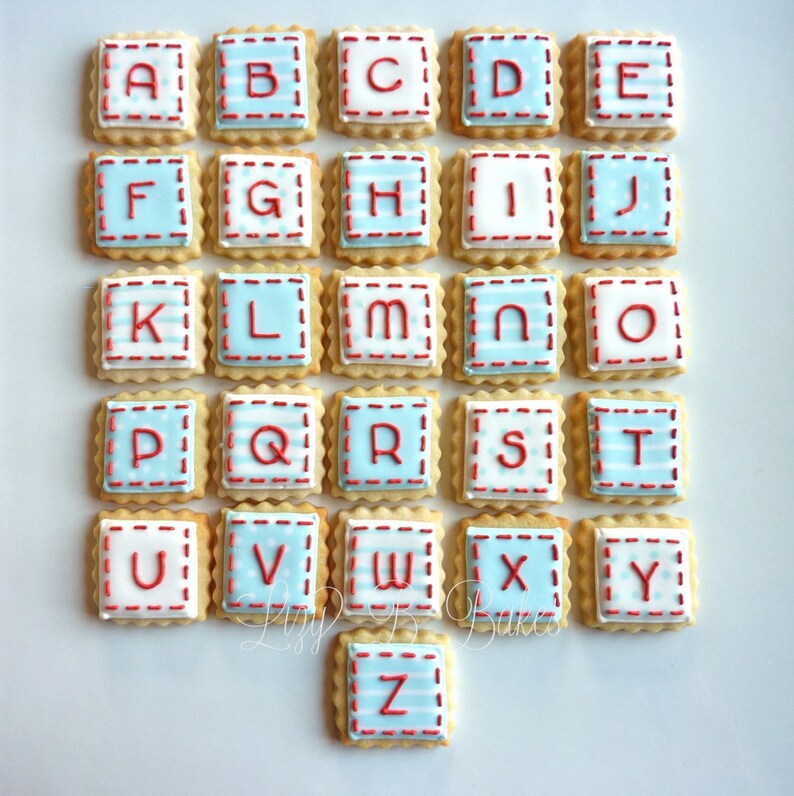 26 Mini Alphabet Block Cookies - Etsy