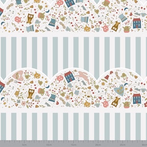 Owl and Hare Hollow by the Birdhouse for Devonstone Collection Scallop Border DV3441 - Etsy