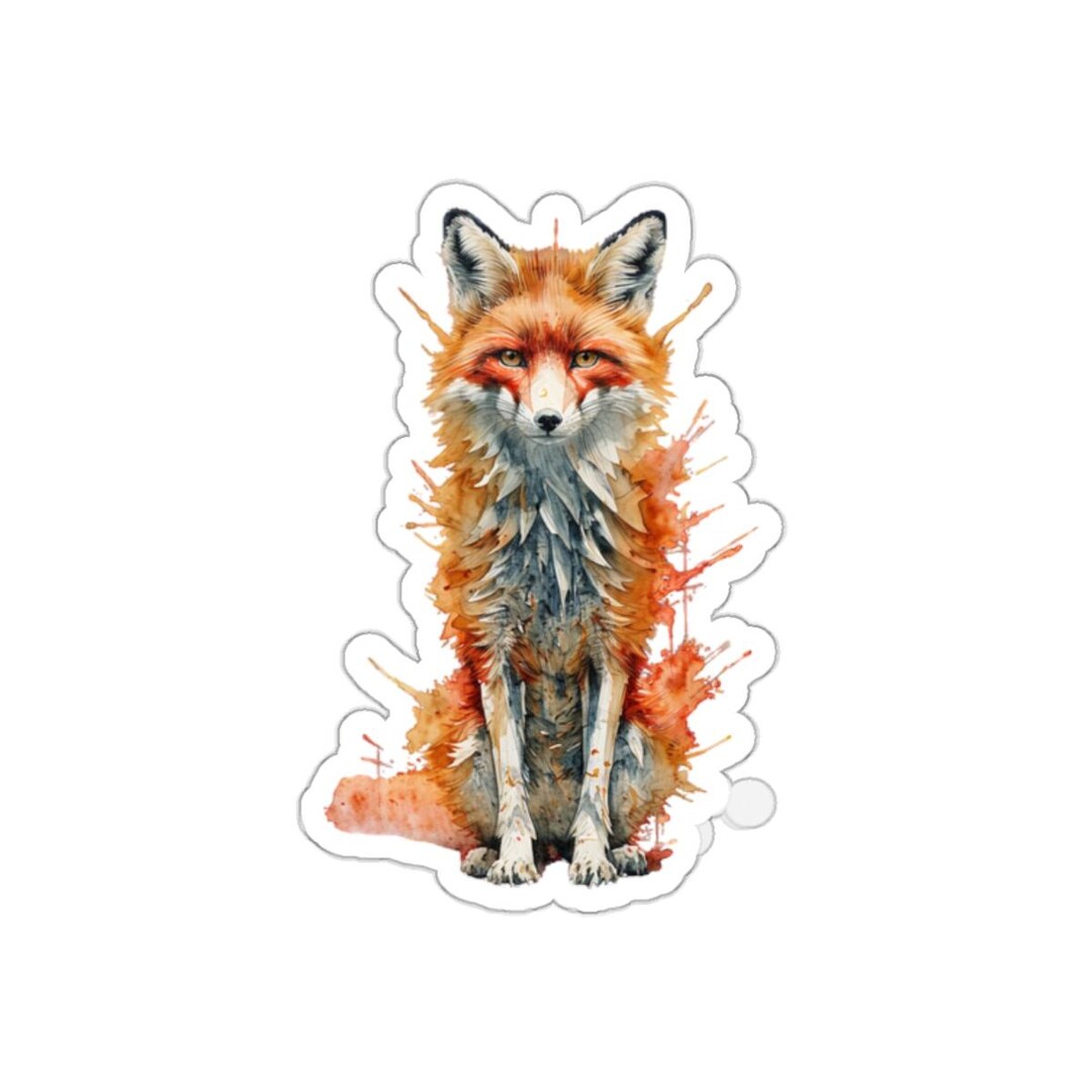 Red Fox Sticker Highly Detailed Realistic Illustration | Vibrant Colors ...