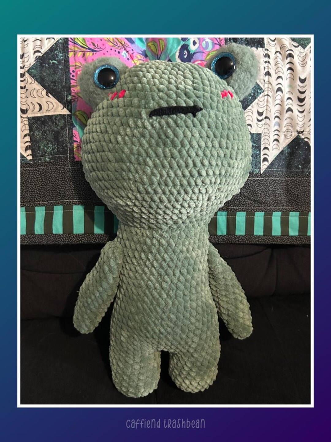 Amigurumi Crochet Plush | "moss" Large Blushing Frog - Etsy