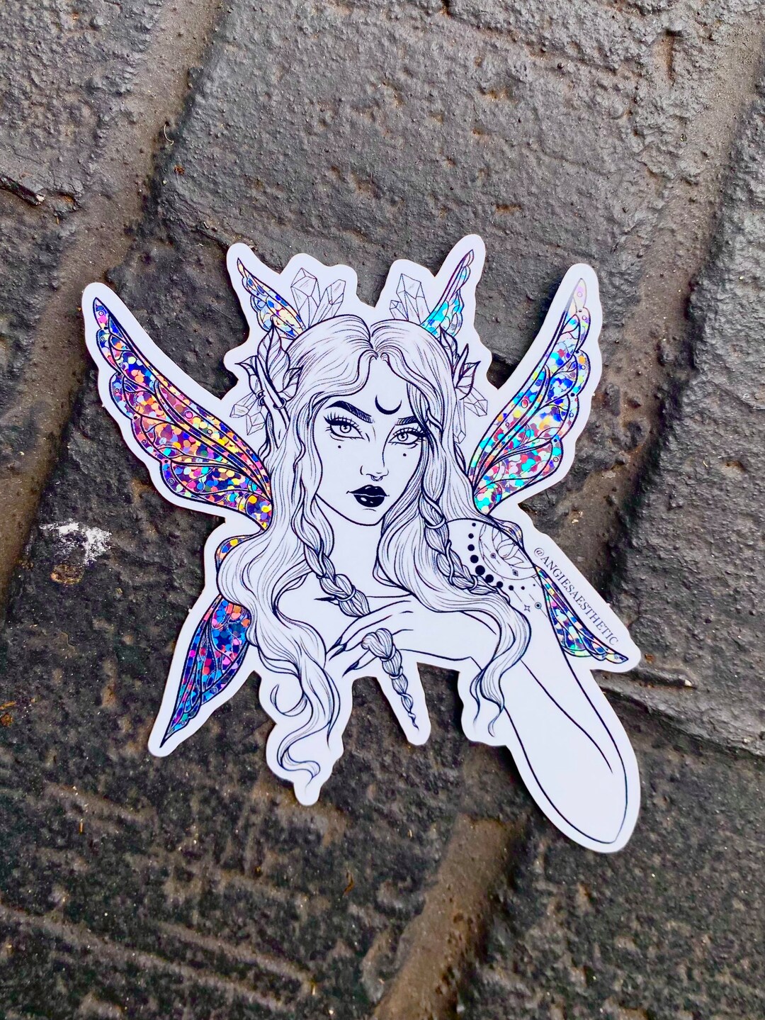 Glitter Holographic Fairy Sticker - Etsy
