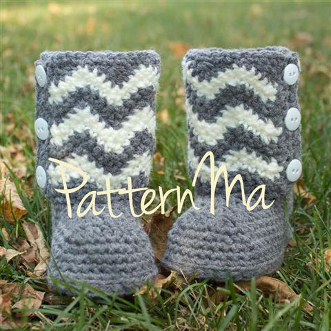 Crochet Pattern Toddler Instant Download Chevron Boots 18 - Etsy