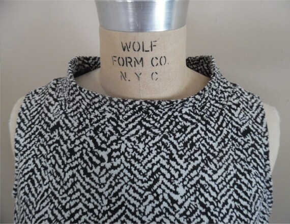 1990s Redux 1960s Mini Dress Black Mod Look Black and… - Gem