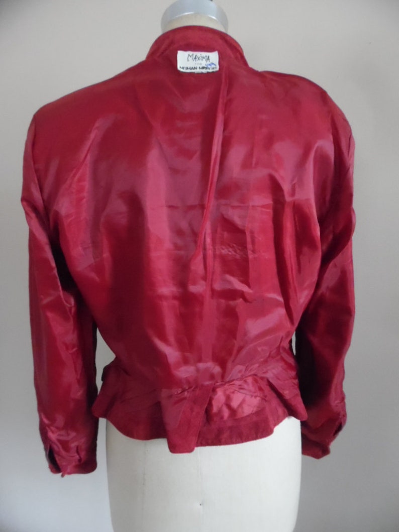 Vintage 1980s Rusty Red Suede Leather Cropped Jacket by Maxima for ...