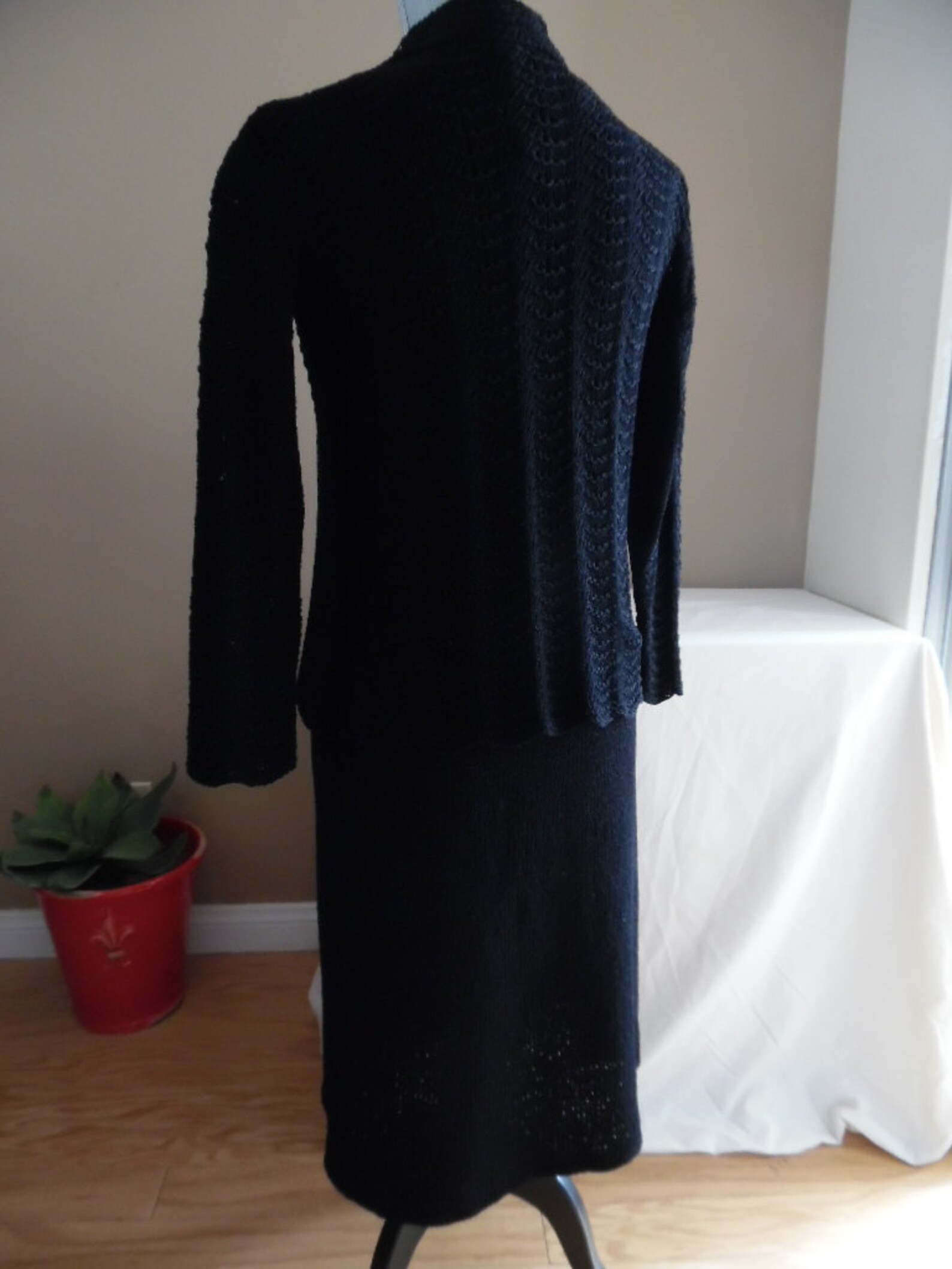Vintage 1970s Hand Knit Versatile Two Piece Set Little Black - Etsy