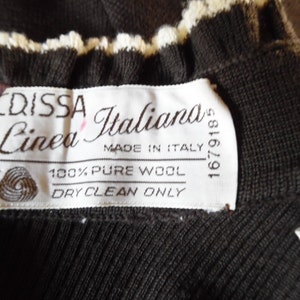 Vintage 1960s Crissa Linea Italiana Made in Italy Wool Woolmark Label ...