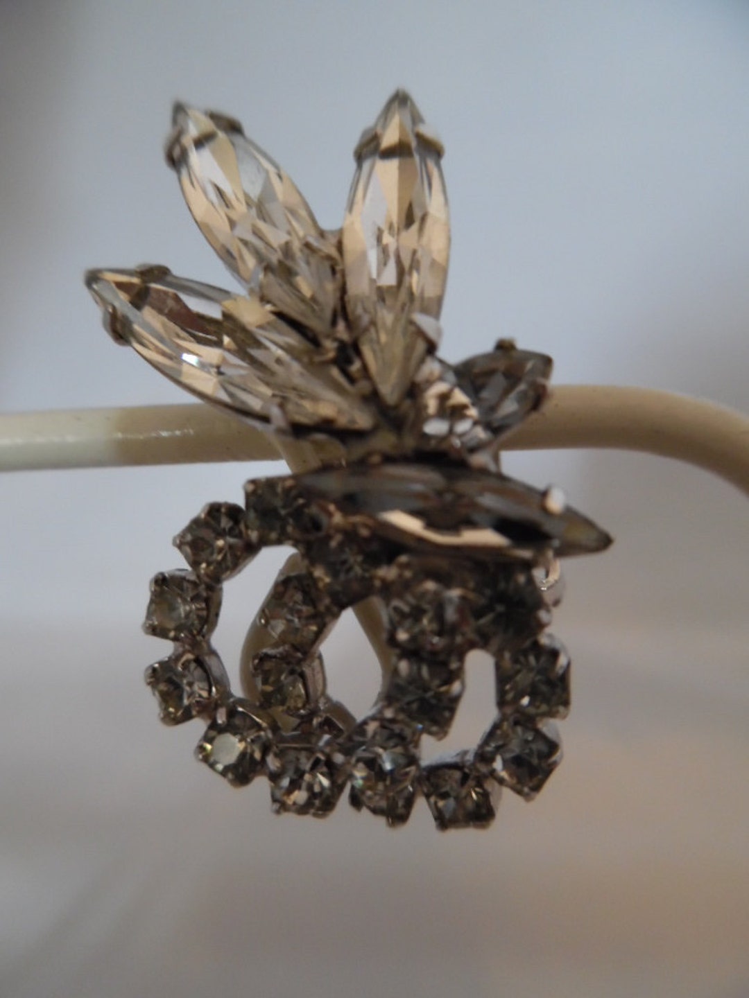 Vintage 1960s Albert Weiss Clear Rhinestone Clip on Earrings - Etsy