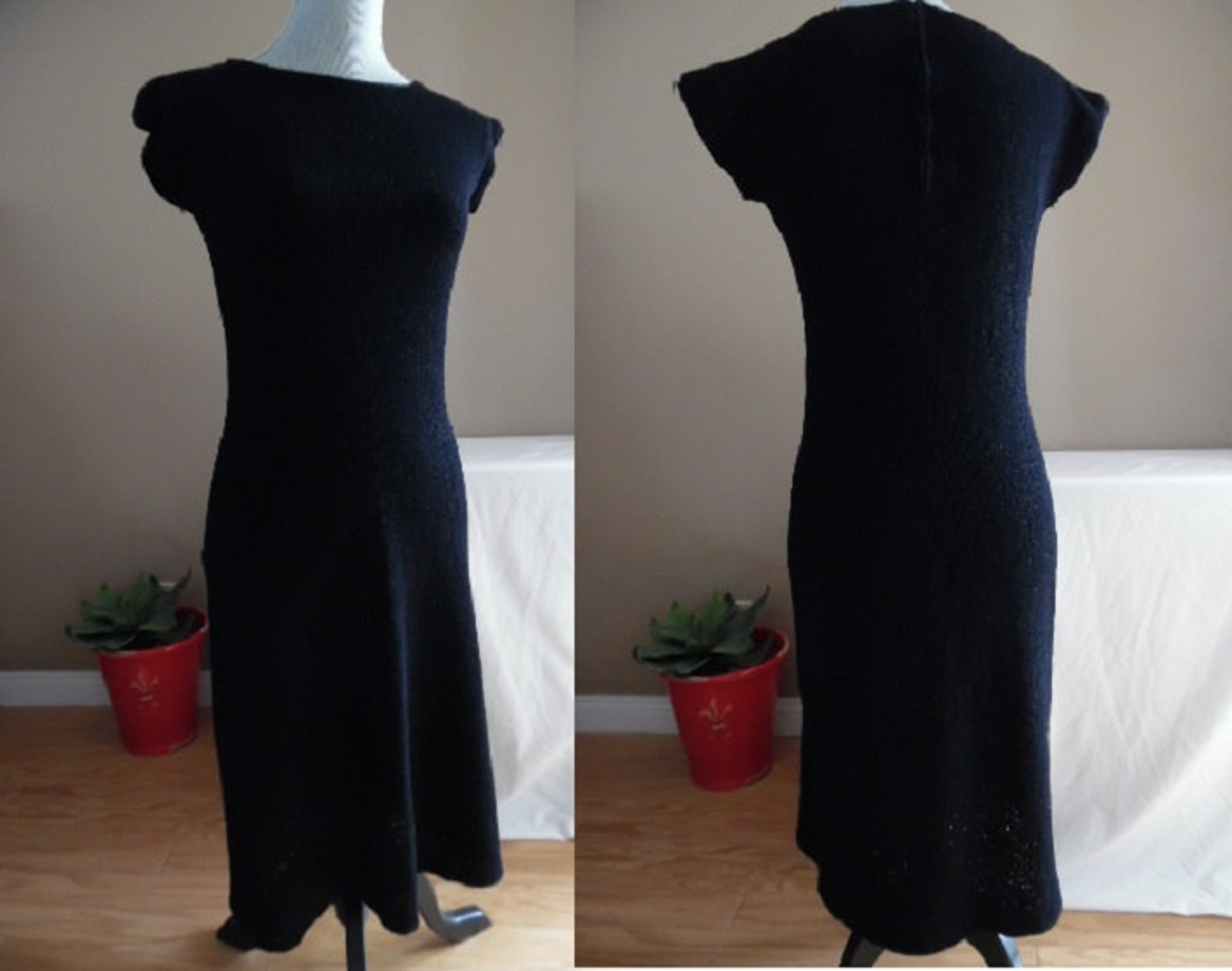 Vintage 1970s Hand Knit Versatile Two Piece Set Little Black - Etsy