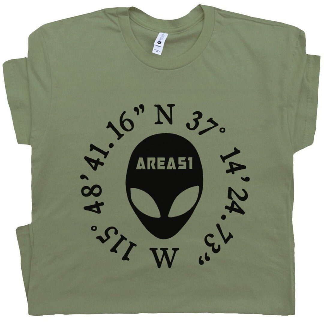 Area 51 T Shirt Storm Area 51 Coordinates Shirt Cool Alien Tee UFO ...
