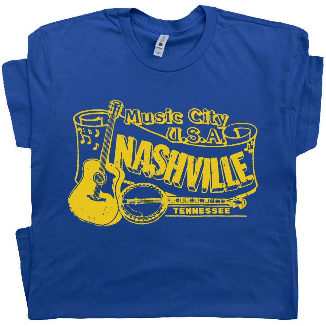 Nashville T Shirt Bluegrass T Shirts Banjo Tee Cool Retro Vintage ...